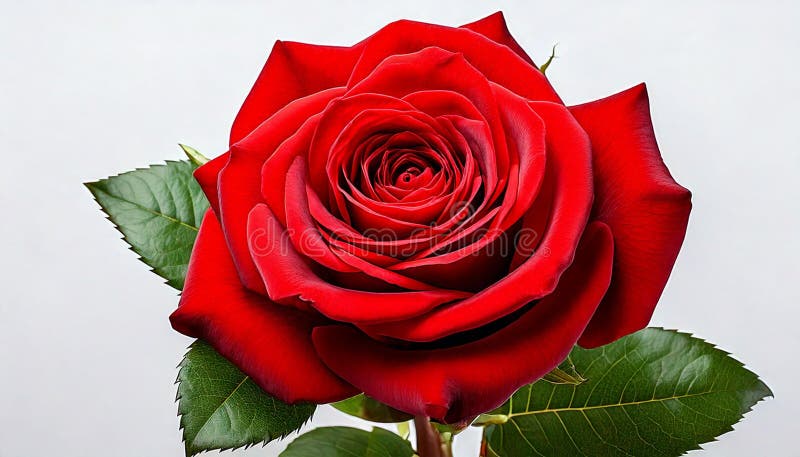 A Stunning Close-up of a Single, Deep Red Rose, Stock Image - Image of ...