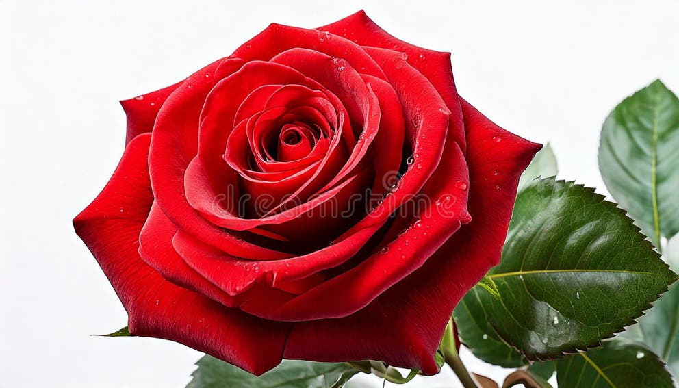 A Stunning Close-up of a Single, Deep Red Rose, Stock Photo - Image of ...