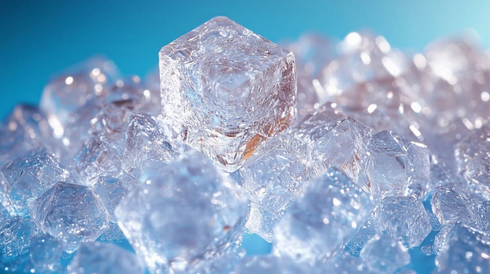 Stunning Close Up of Sparkling Ice Cubes and Textures Stock Image ...