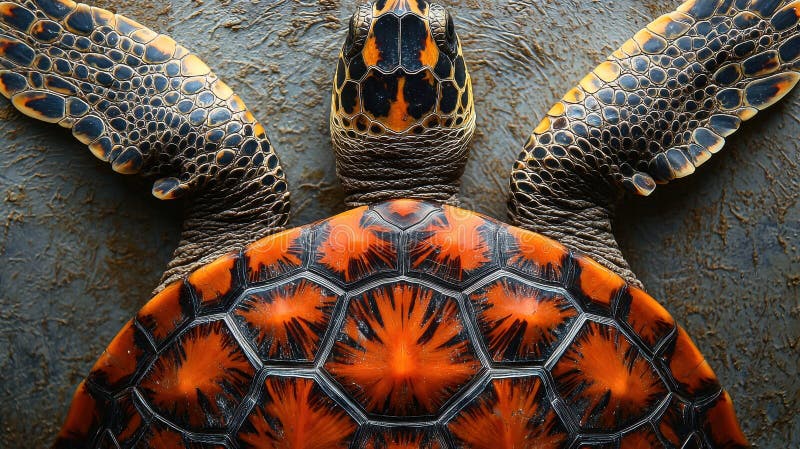 Stunning Close-Up of a Turtle S Shell Pattern Stock Illustration ...