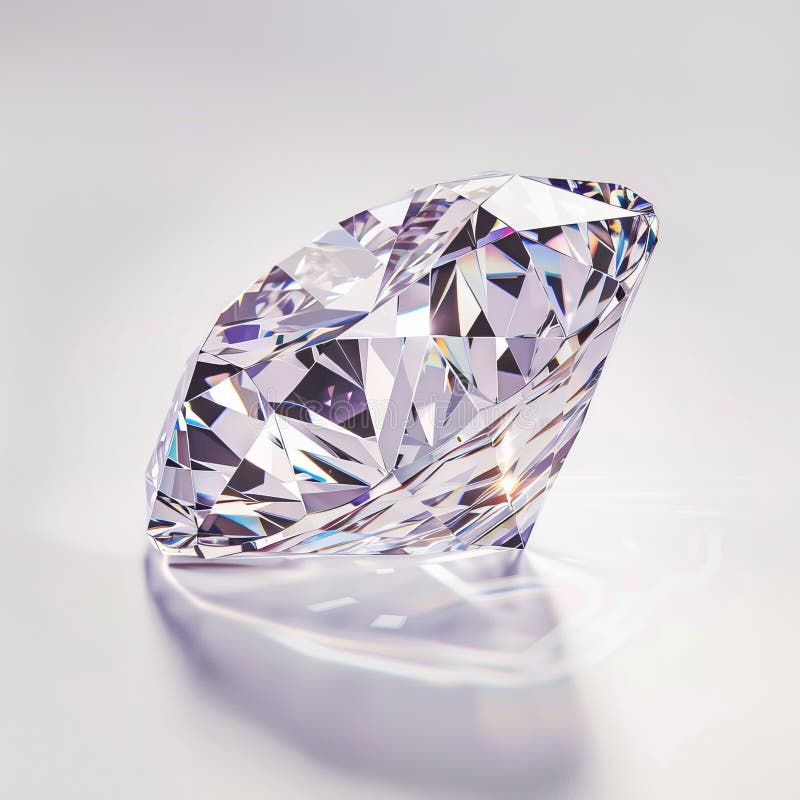 Close-up of a Sparkling Diamond on a Light Background. Elegant and ...