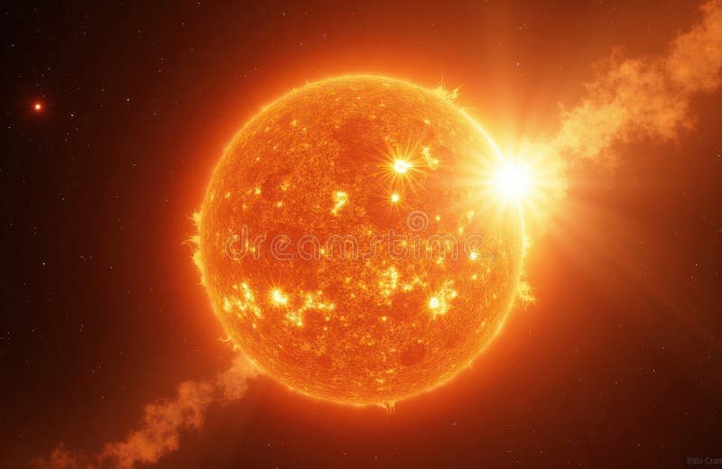 Stunning Close-up View of Sun in Space. Solar Flares, Bright Activity ...