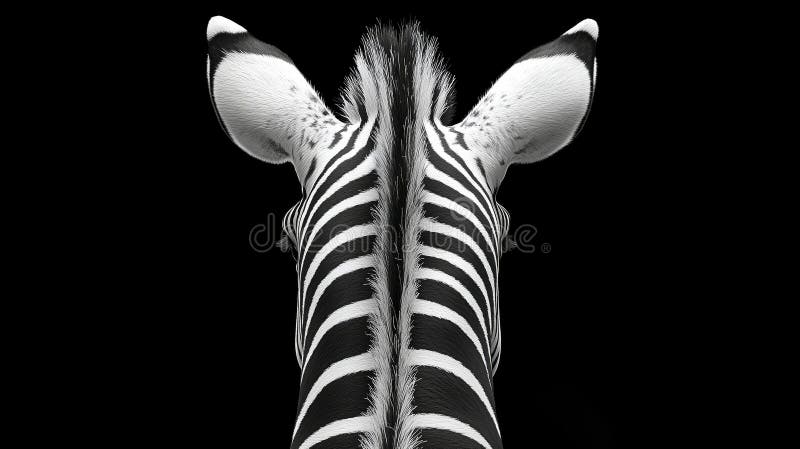 Stunning Close Up of a Zebra Back Profile Against a Dark Background ...