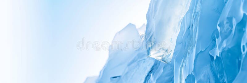Blue Ice Formation in Bright Light Natural Abstract Background with ...