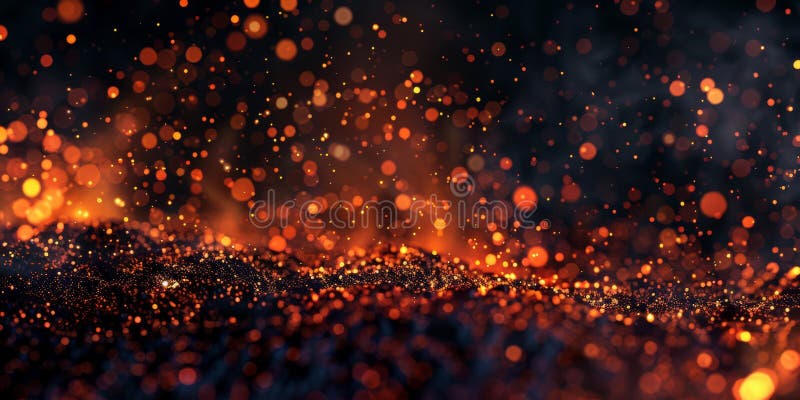 Stunning CloseUp of Captivating Glowing Ember Particles Illuminating ...