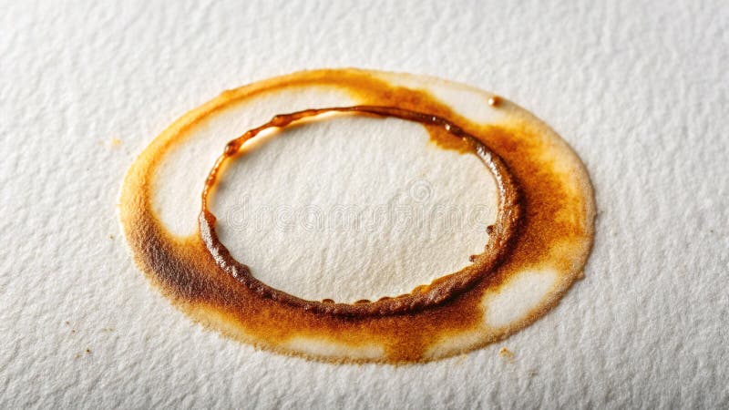 Stunning CloseUp of a Coffee Ring Stain a Macro Perspective on a White ...