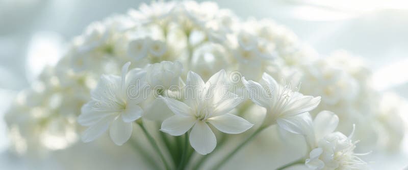 Stunning Closeup of Delicate White Flower Cluster Stock Image - Image of grayscale, stunning ...