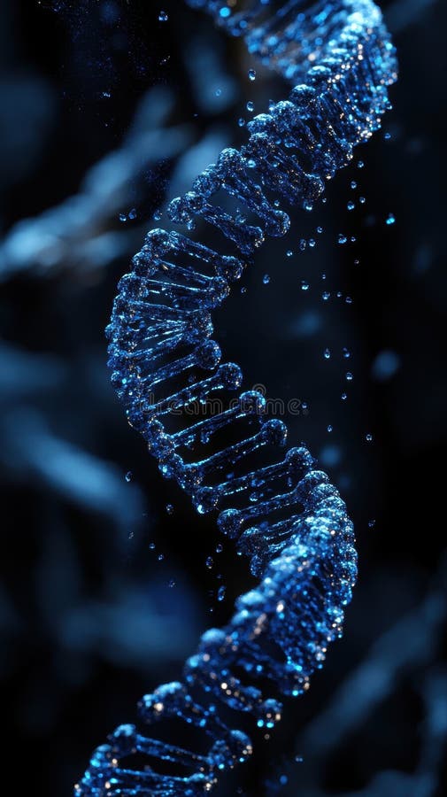 Stunning Closeup of a Dna Helix Structure with Water Droplets ...