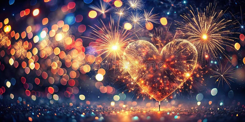 A Stunning CloseUp of Fireworks Heart Exploding in a Night Sky a Macro ...