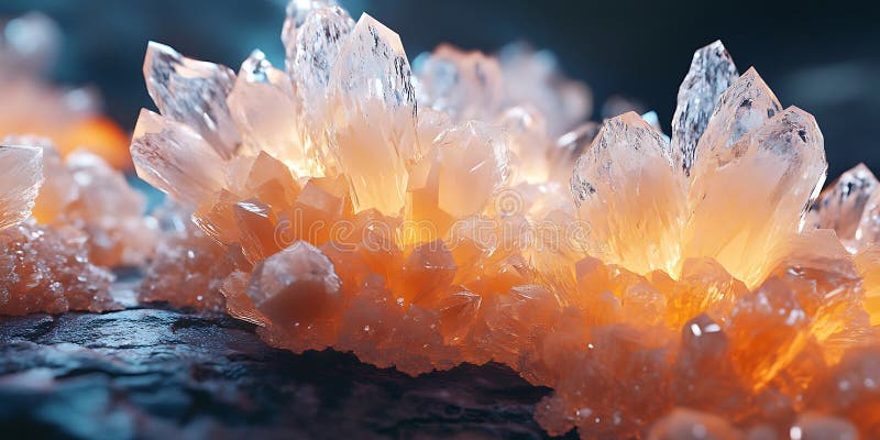 Stunning CloseUp of Glowing Orange Crystals Stock Illustration ...