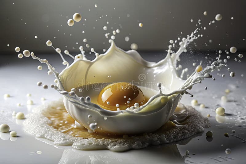 A Stunning CloseUp of Milk Sugar and Egg Splash a Culinary Explosion of ...