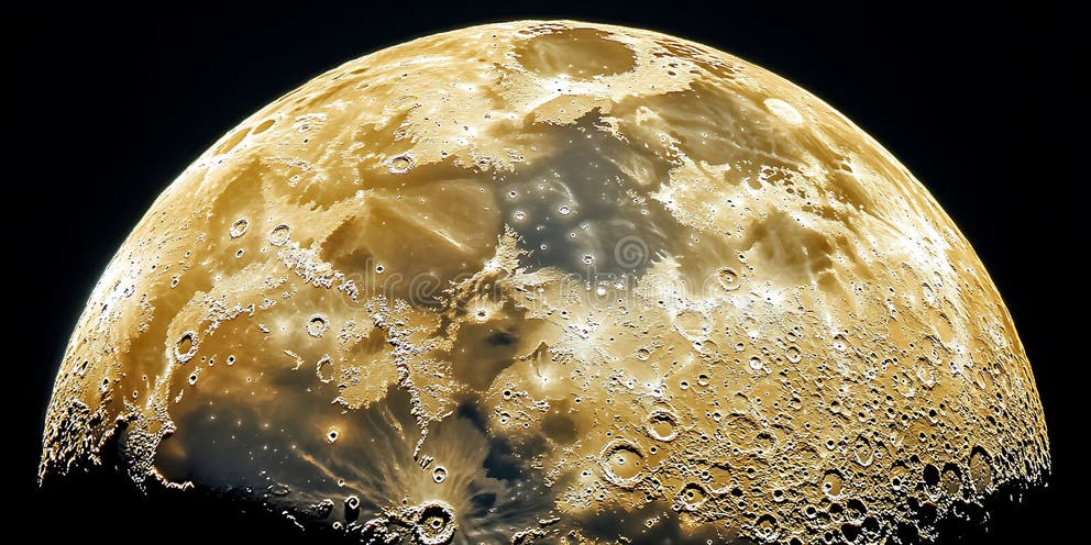 Stunning CloseUp of the Moons Surface Stock Illustration - Illustration ...