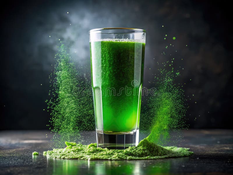 Stunning CloseUp of a Refreshing Emerald Green Drink Exploding with ...