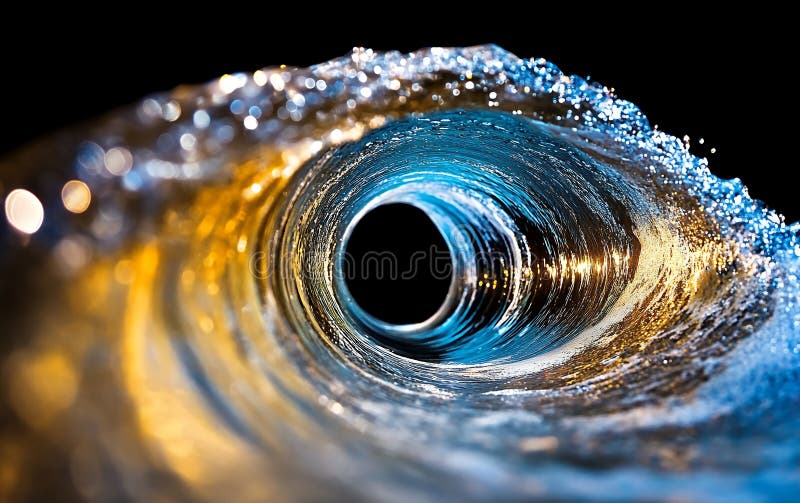 Stunning Closeup of a Sparkling Wave Tunnel at Night Stock Photo ...