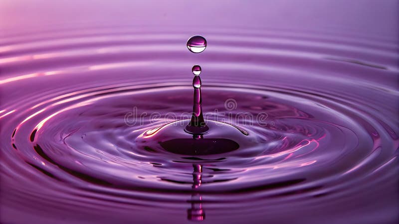 A Stunning Closeup of a Water Drop Impacting Purple Liquid Creating ...