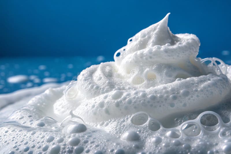 A Stunning CloseUp of Whipped Shaving Cream Against a Vibrant Blue ...