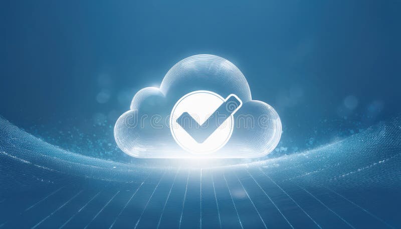 Stunning Cloud with a Clear Check Mark Symbol in a Digital Environment ...