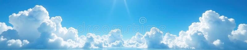 Stunning Cloud Panorama, Vibrant Blue Sky Backdrop, Intense, Form Stock ...