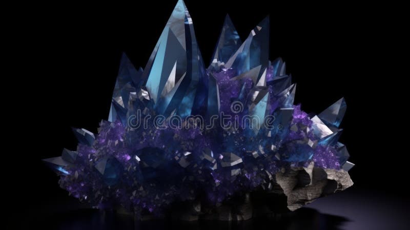 A Stunning Cluster of Blue Crystals on a Table. Generative Ai Stock ...