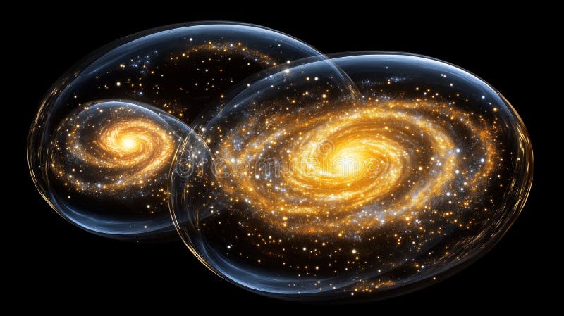 Stunning Cluster of Galaxies Surrounded by Luminous Bubbles in Space ...