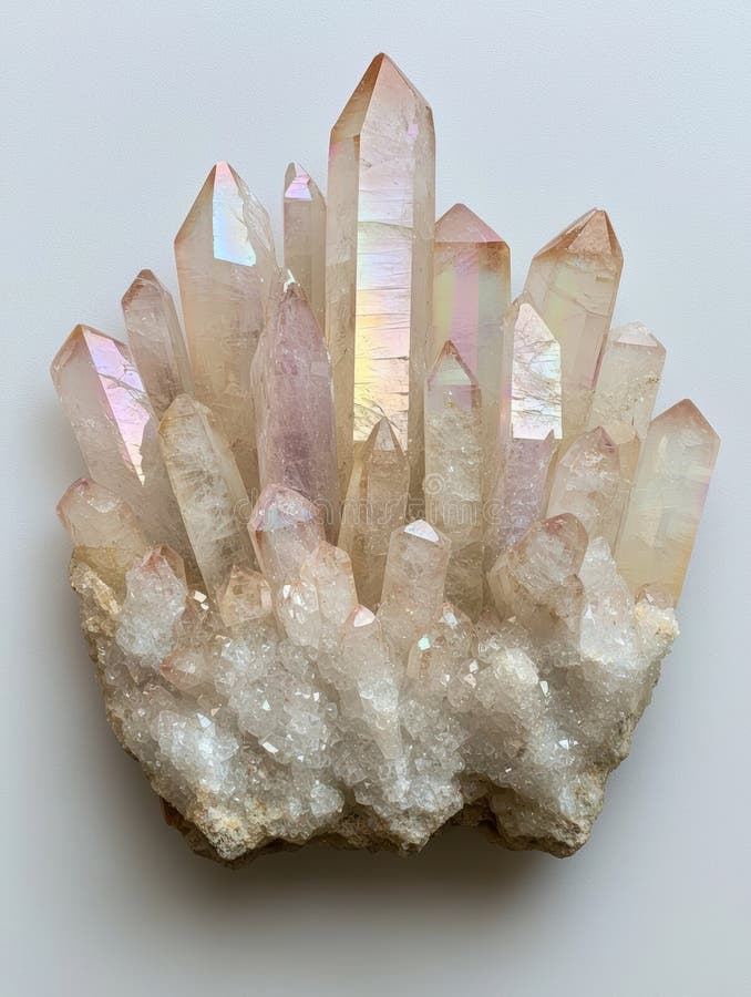 Stunning Cluster of Quartz Crystals Stock Illustration - Illustration ...