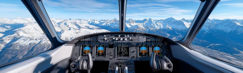 Stunning Cockpit View of Small Aircraft Showcasing Advanced Controls ...