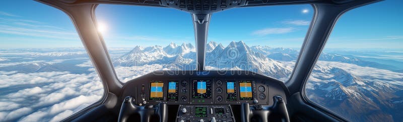 Stunning Cockpit View from Small Aircraft Showcasing Advanced Controls ...