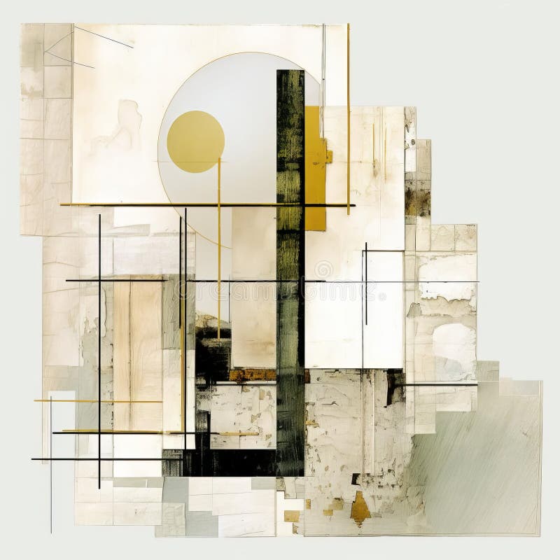 Realistic Khaki and White Collage Background Textures with Cutout Stock ...