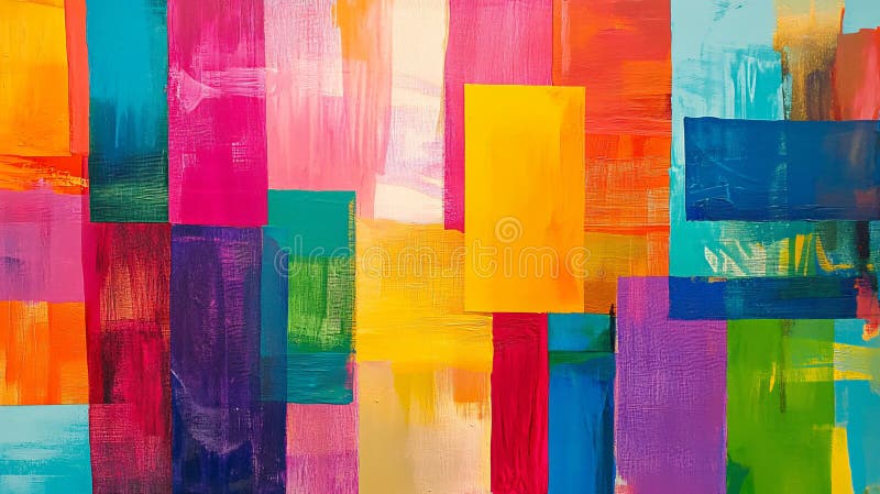 A Stunning Collage of Brightly Painted Rectangles Overlap Against a ...