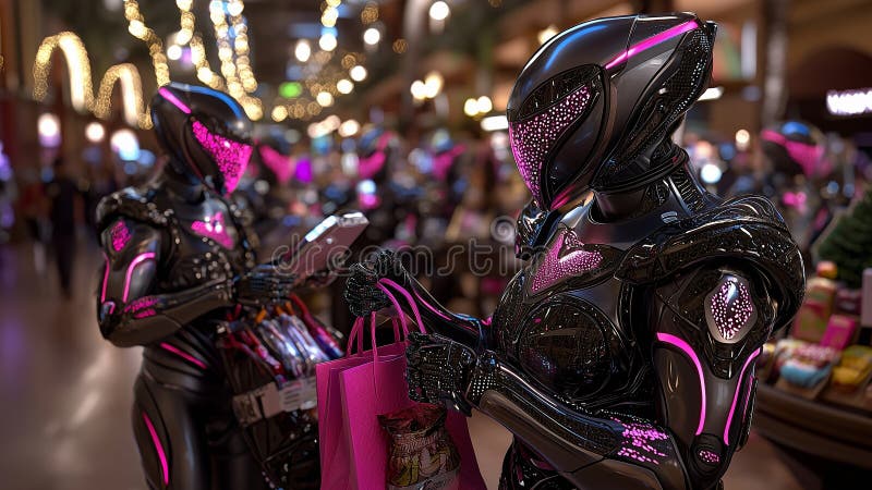 Futuristic Human-Robot Symbiosis in Design and daily Life Stock Photo ...