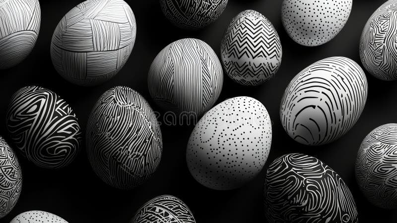 A Stunning Collection of Intricately Designed Black and White Eggs ...