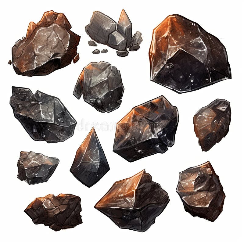 Fiery Space Rocks a Collection of Molten Asteroids for Sci-Fi Games and ...