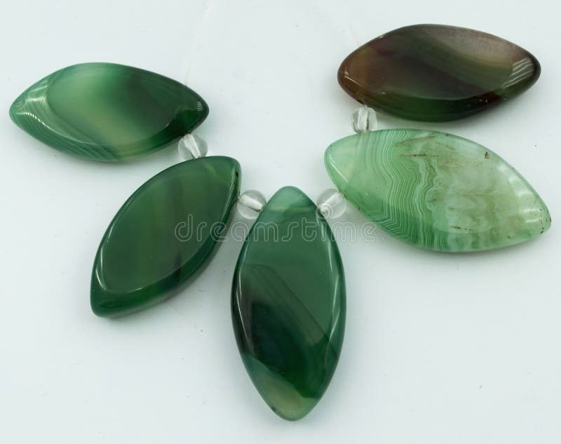 Stunning Collection of Polished Green Agate Gemstones Displayed Elegantly Stock Image - Image of ...