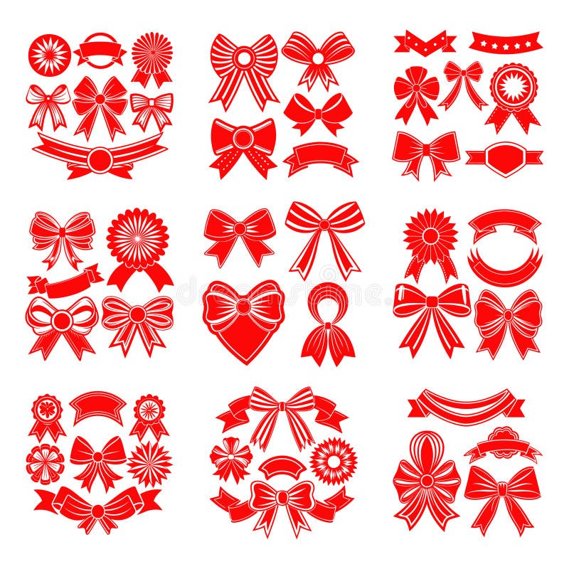 Vector Art Beautiful Ribbons Tags and Bows Collection Set on White ...
