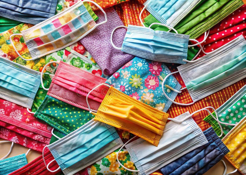 Stunning Collection of Vibrant Fabric Face Masks a Flat Lay Display of ...