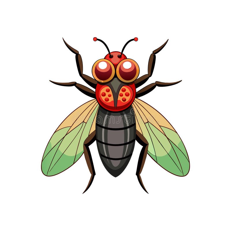 Stunning Colorful Face Fly Artwork Stock Illustration - Illustration of ...