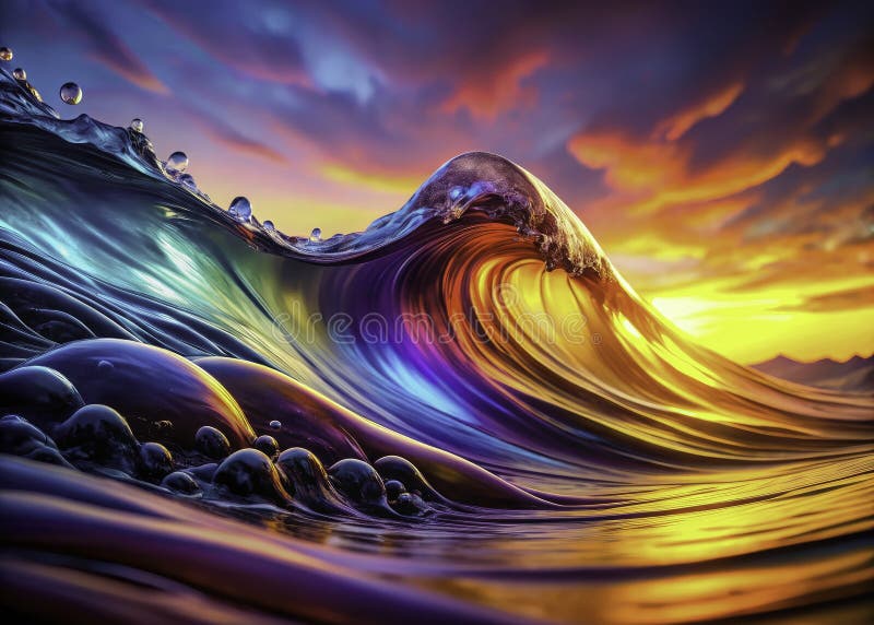 Colorful Abstract Waves Create Stunning Visual Dynamic Digital Art ...