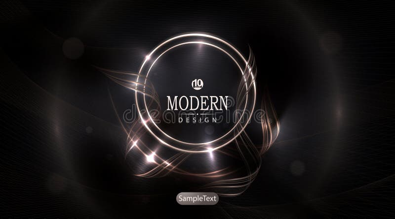 A Stunning Composition with a Round Frame, Wavy Ribbons and a Fine Mesh ...