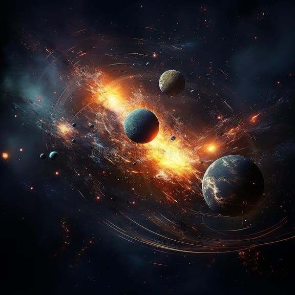 Vibrant Planetary Orbit System: Realistic Illustration of 8 Planets and ...