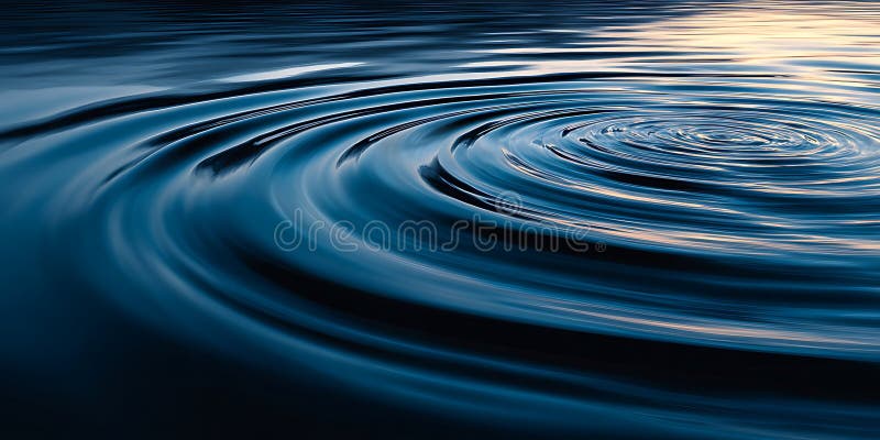 Stunning Concentric Water Ripples a Deep Blue Abstract Stock ...