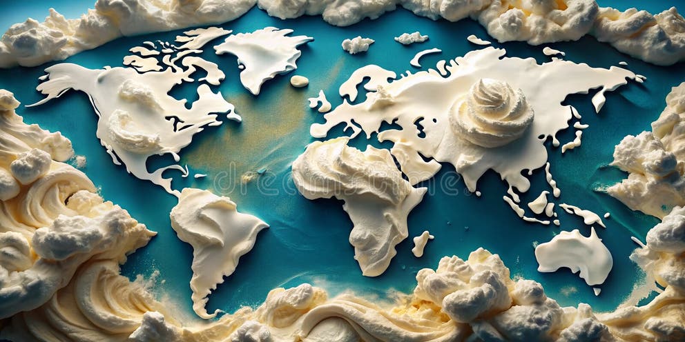 A Stunning Conceptual Image Dense Clouds Envelop the Global Map a ...