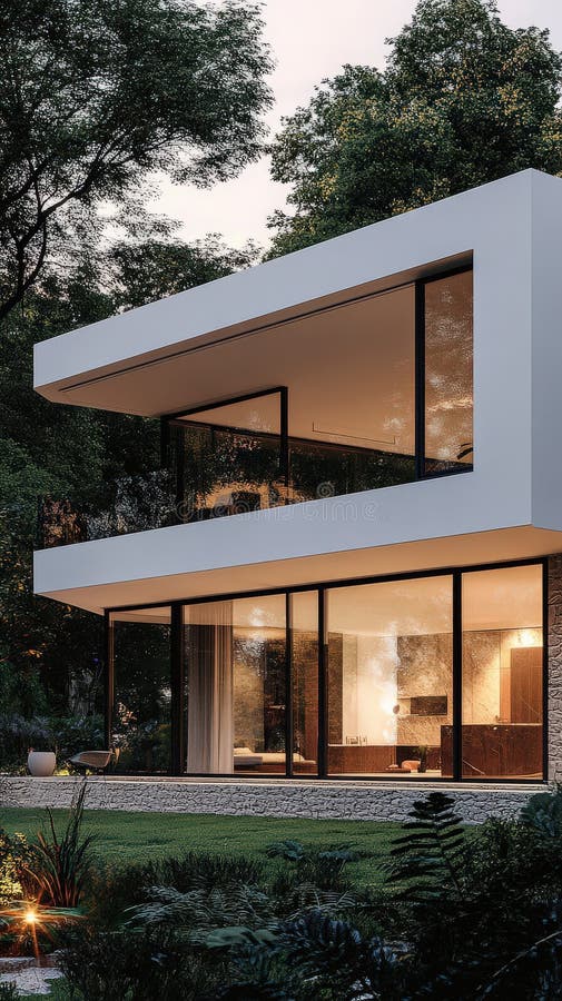 Stunning Contemporary House Design with Panoramic Windows and Artistic ...