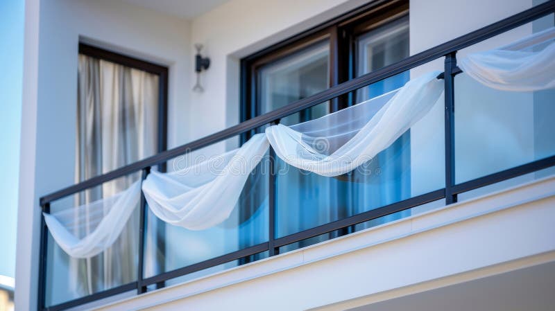A Stunning Contrast of the Bold Solid Balcony Railing and the Ethereal ...