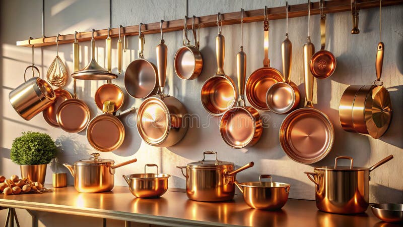 Stunning Copper Kitchenware Wall Decor a Showstopping Display of ...