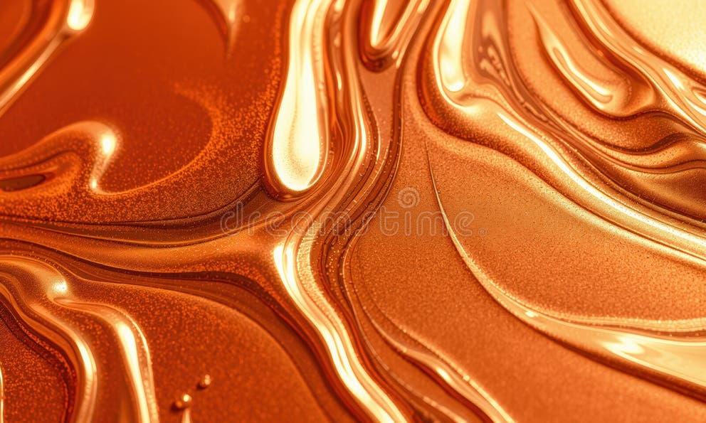 Stunning Copper Liquid Background with Smooth, Flowing Patterns and ...