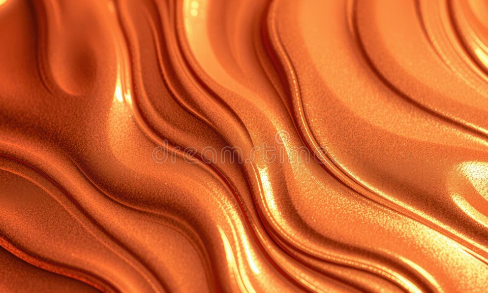 Stunning Copper Liquid Background with Smooth, Flowing Waves that ...