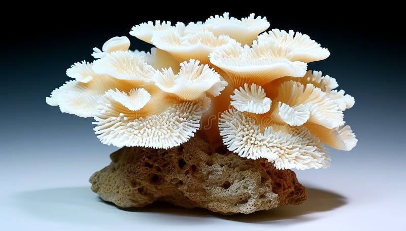 Beautiful Coral Formation with Intricate Textures on a Rocky Base Under ...