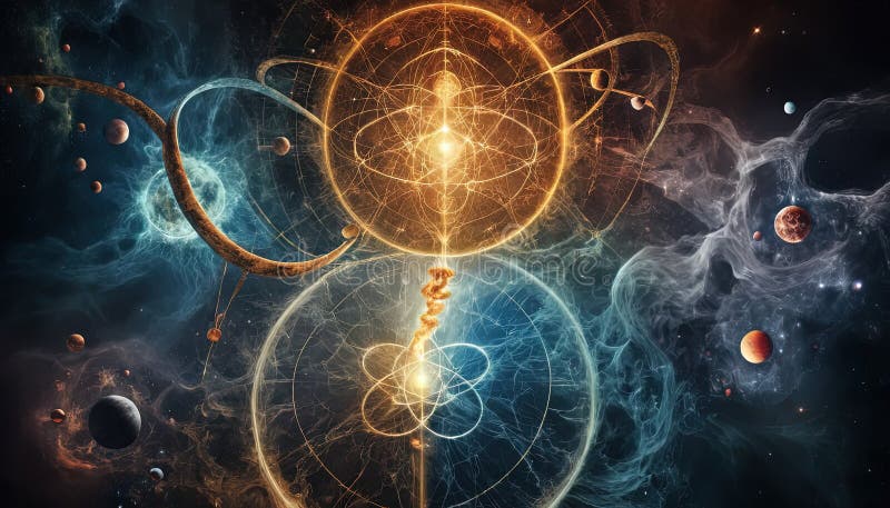 Stunning Cosmic Artwork Depicting a Celestial Vortex with Intertwined ...