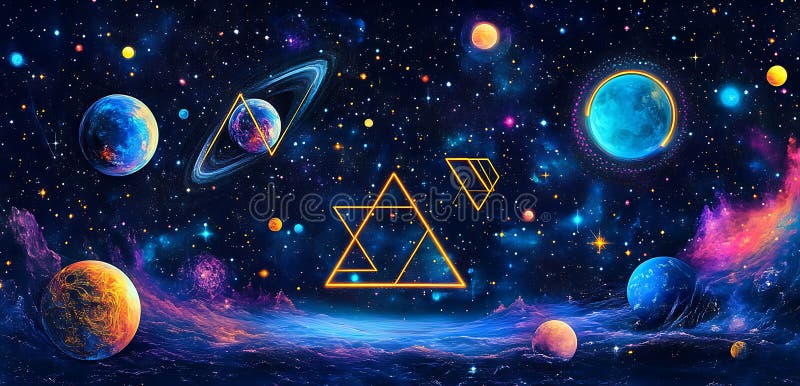 Stunning Cosmic Artwork: Planets, Nebulae, and a Mystical Triangle ...