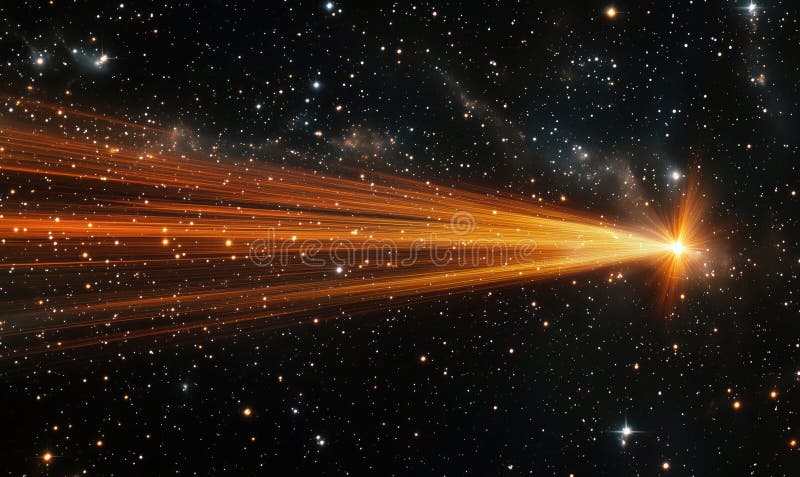 Stunning Cosmic Event Captured: Bright Star with Radiant Light Trails ...